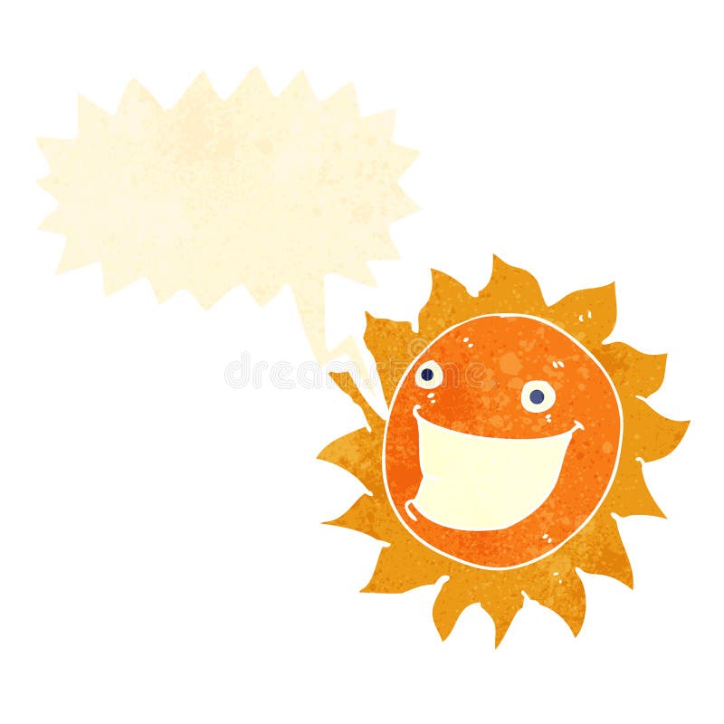 Retro cartoon sun stock vector. Illustration of texture - 37589342