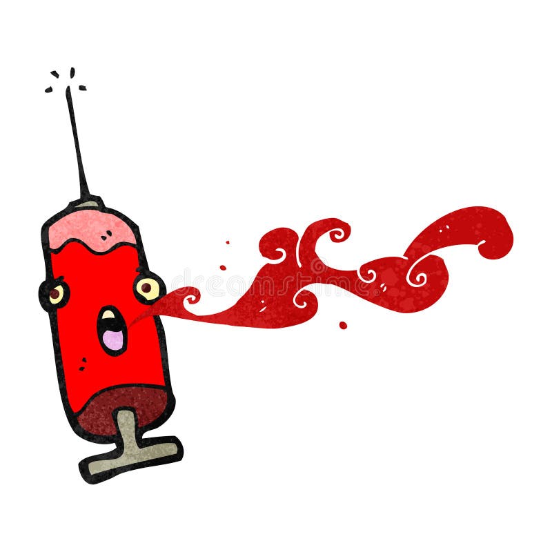 Retro Cartoon Syringe of Blood Stock Vector - Illustration of ...