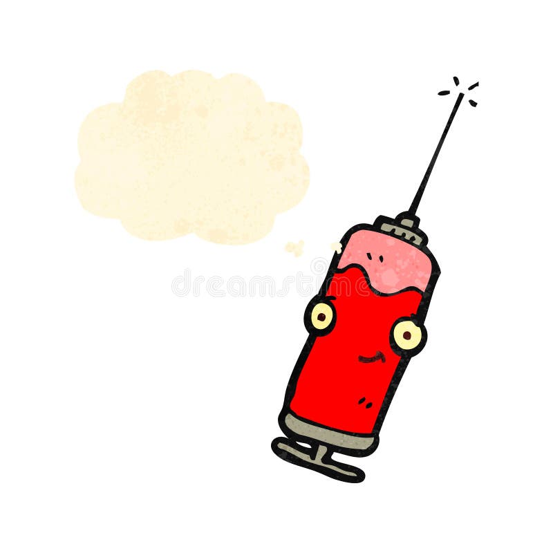 Retro Cartoon Syringe of Blood Stock Vector - Illustration of injection ...
