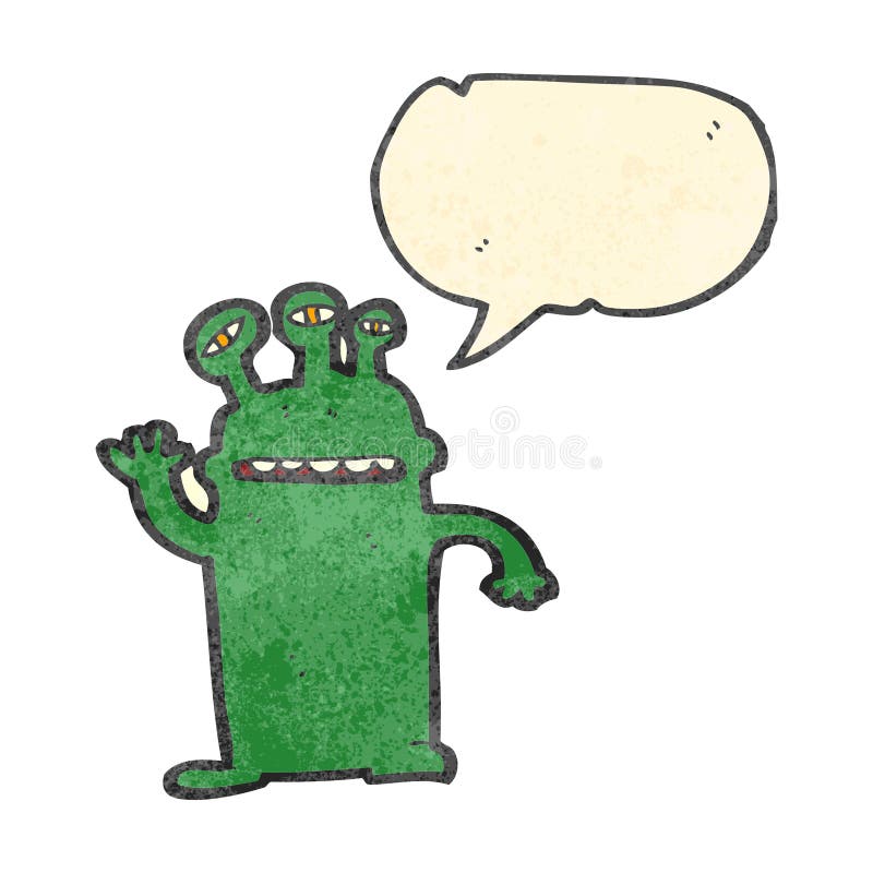Retro Cartoon Talking Alien Stock Vector - Illustration of artwork ...