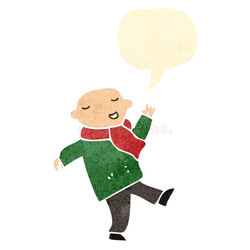 Retro Cartoon Talking Bald Man Stock Vector - Illustration of happy ...