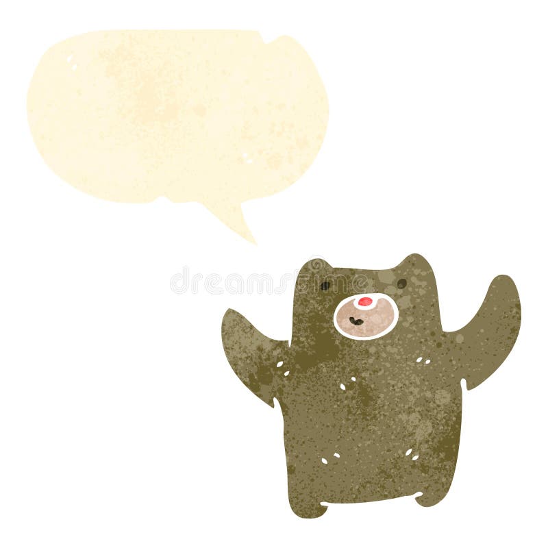 Retro cartoon talking bear stock illustration. Illustration of cartoon ...
