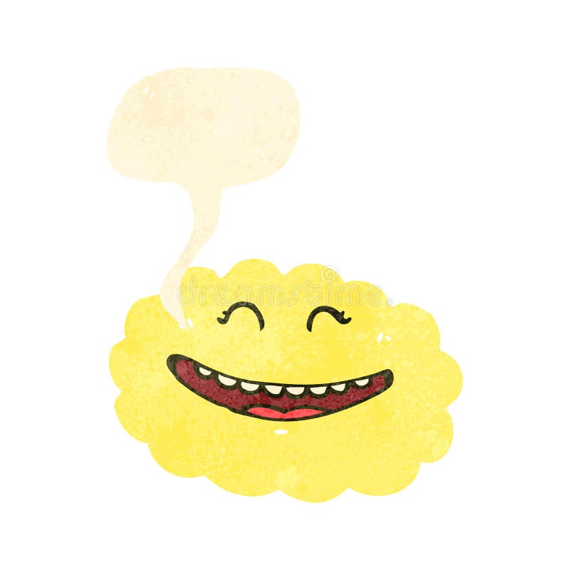 Retro Cartoon Talking Cloud Stock Vector - Illustration of speech, face ...