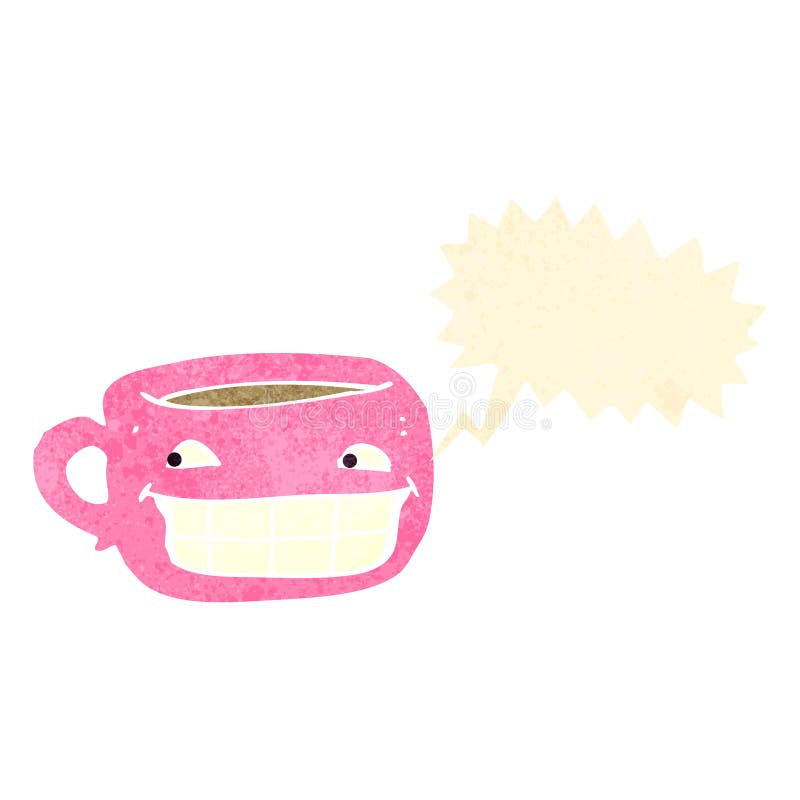 Talking Coffee Cup Invitation Card Stock Illustration - Illustration of ...