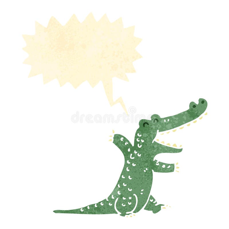 Retro Cartoon Talking Crocodile Stock Vector - Illustration of drawing ...