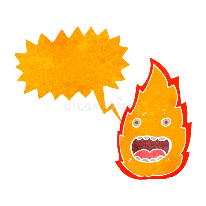 Retro cartoon talking fire stock illustration. Illustration of retro ...