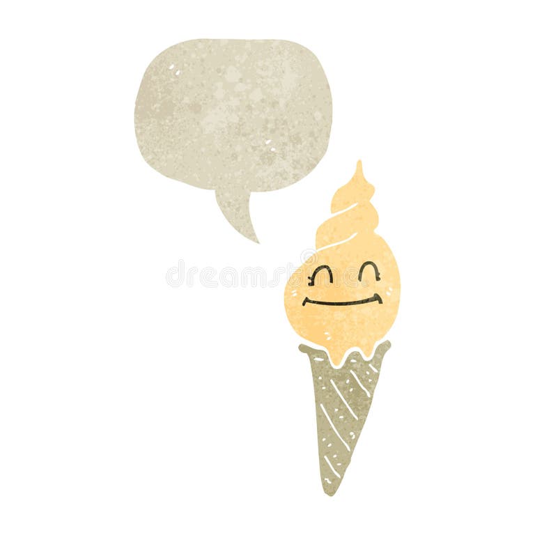 Retro Cartoon Talking Ice Cream Stock Illustration - Illustration of ...