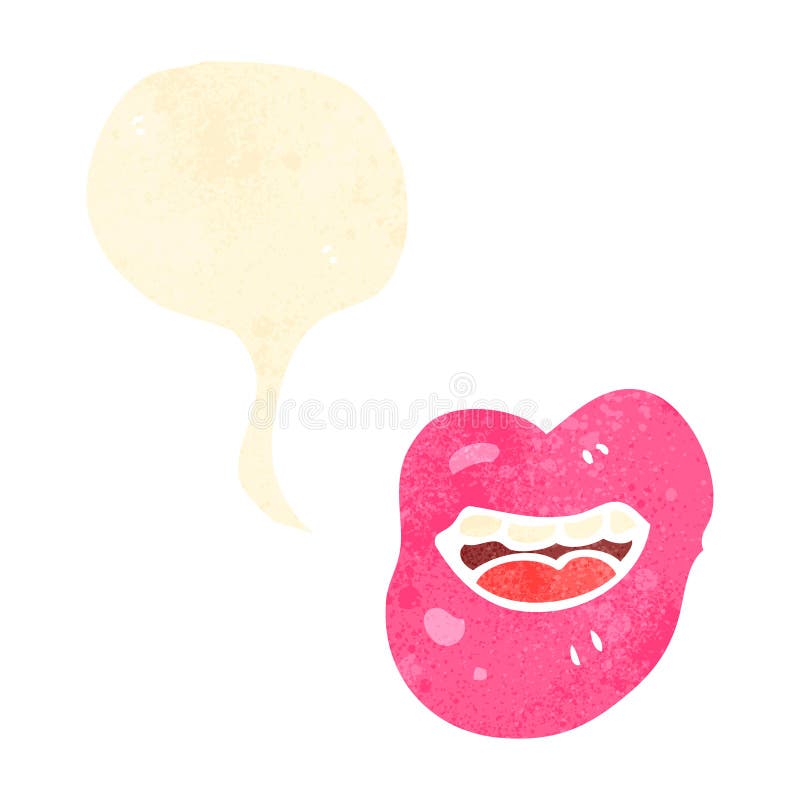 Retro cartoon talking lips stock vector. Illustration of cloud - 37585676