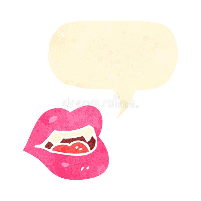 Retro cartoon talking lips stock vector. Illustration of female - 37585709