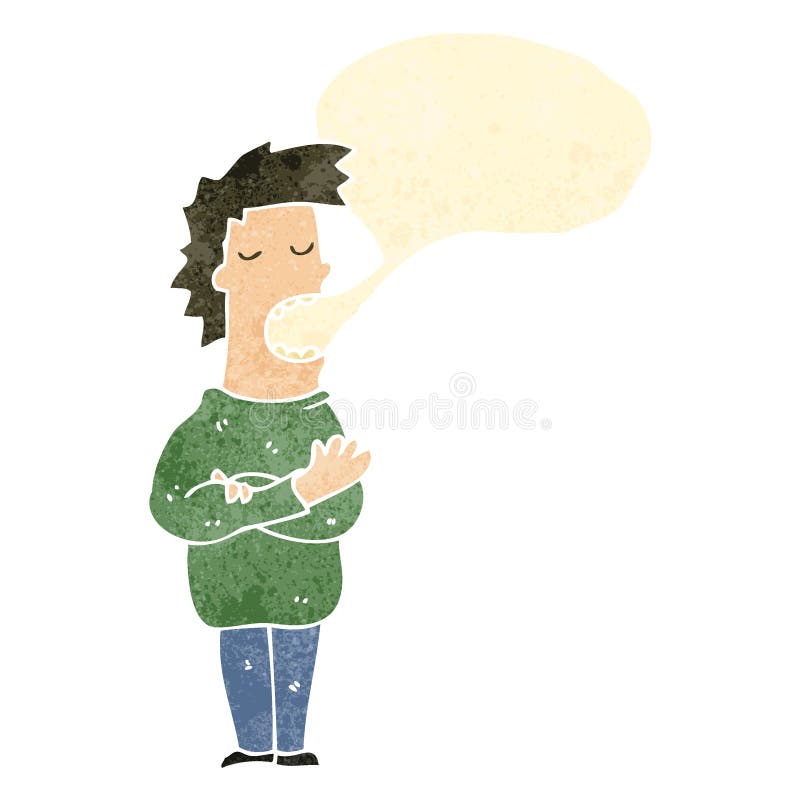 Retro cartoon talking man stock vector. Illustration of drawing - 37581855