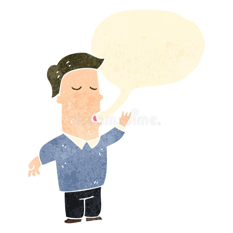 Retro cartoon talking man stock vector. Illustration of bubble - 37597889