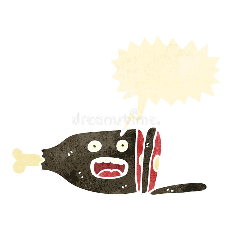 Retro cartoon talking meat stock vector. Illustration of chopped - 37587063