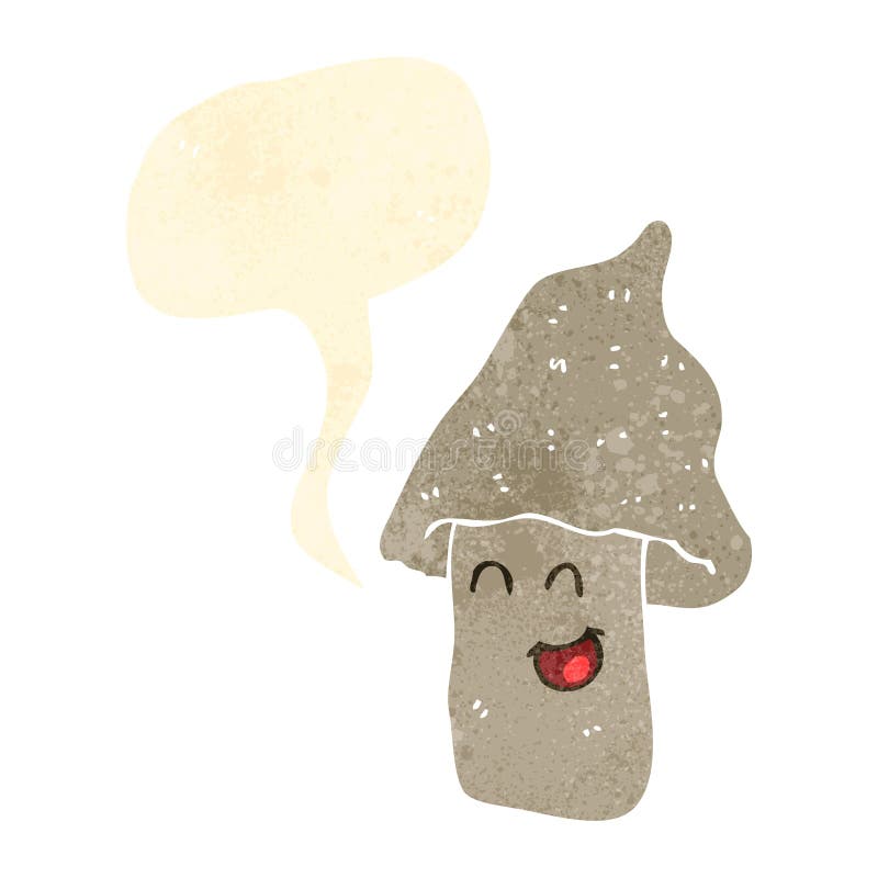 Retro Cartoon Talking Mushroom Stock Vector - Illustration of drawn ...
