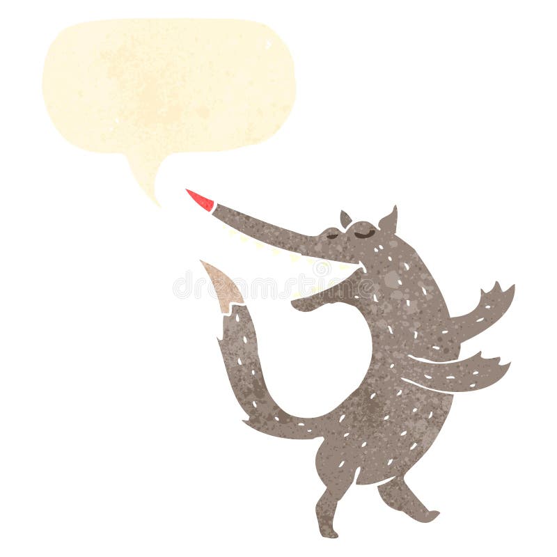 Retro cartoon talking wolf stock vector. Illustration of retro - 37591986