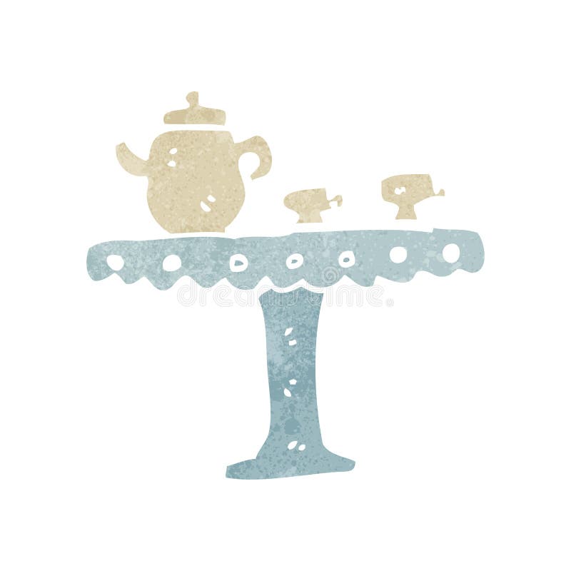 Retro cartoon tea set stock illustration. Illustration of quirky - 37597176