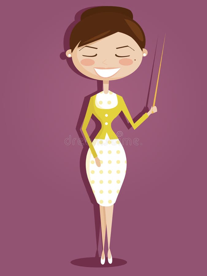 Retro cartoon teacher stock vector. Illustration of retro - 18441007