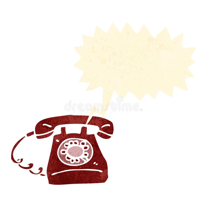 Retro cartoon telephone stock vector. Illustration of drawing - 37579826