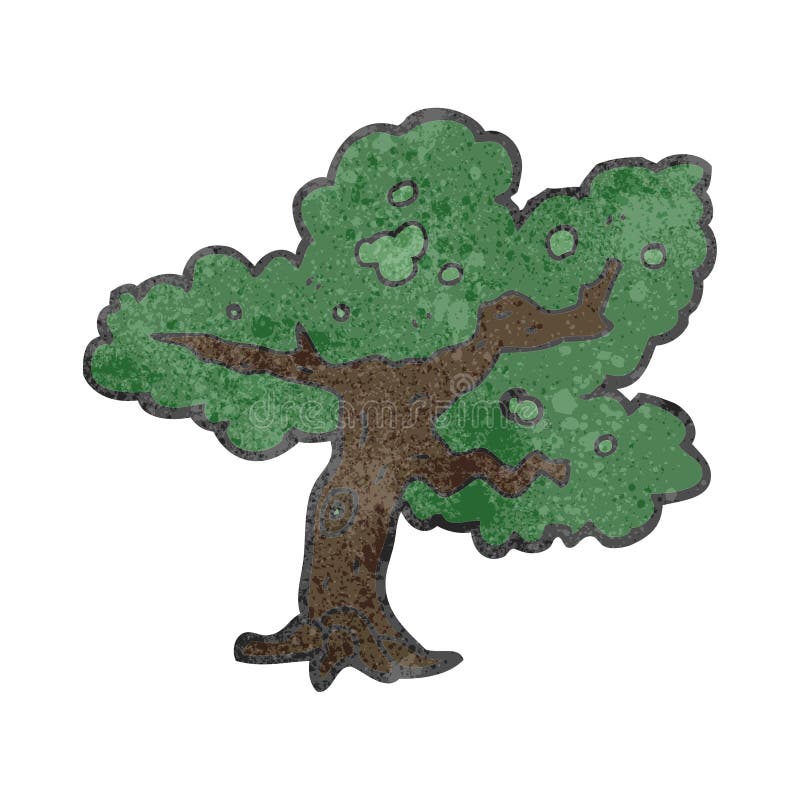 Retro cartoon tree stock vector. Illustration of cute - 37581847