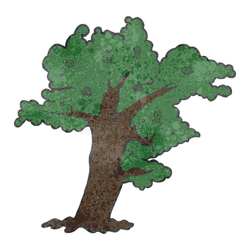 Retro cartoon tree stock vector. Illustration of doodle - 37582145