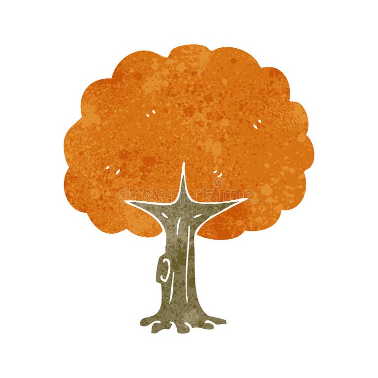 Retro cartoon tree stock vector. Illustration of hand - 37585253