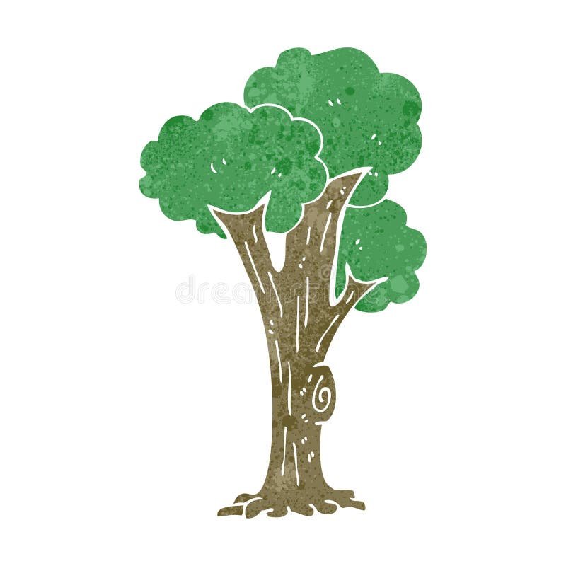 Retro cartoon tree stock vector. Illustration of textured - 37585745