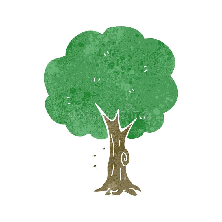 Retro cartoon tree stock vector. Illustration of colorful - 37585924