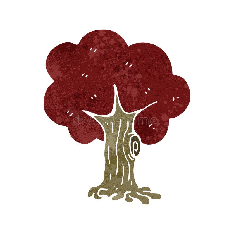 Retro cartoon tree stock vector. Illustration of fall - 37587144