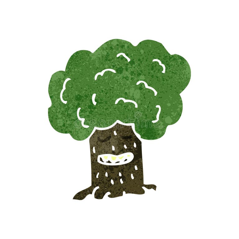 Retro cartoon tree stock vector. Illustration of drawn - 37594231