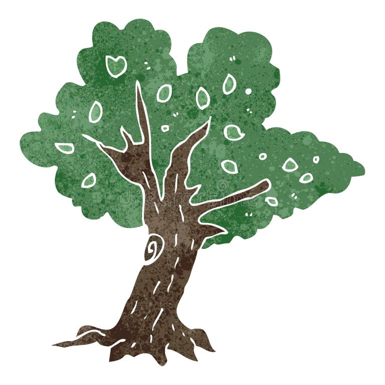 Retro cartoon tree stock vector. Illustration of tree - 37597759