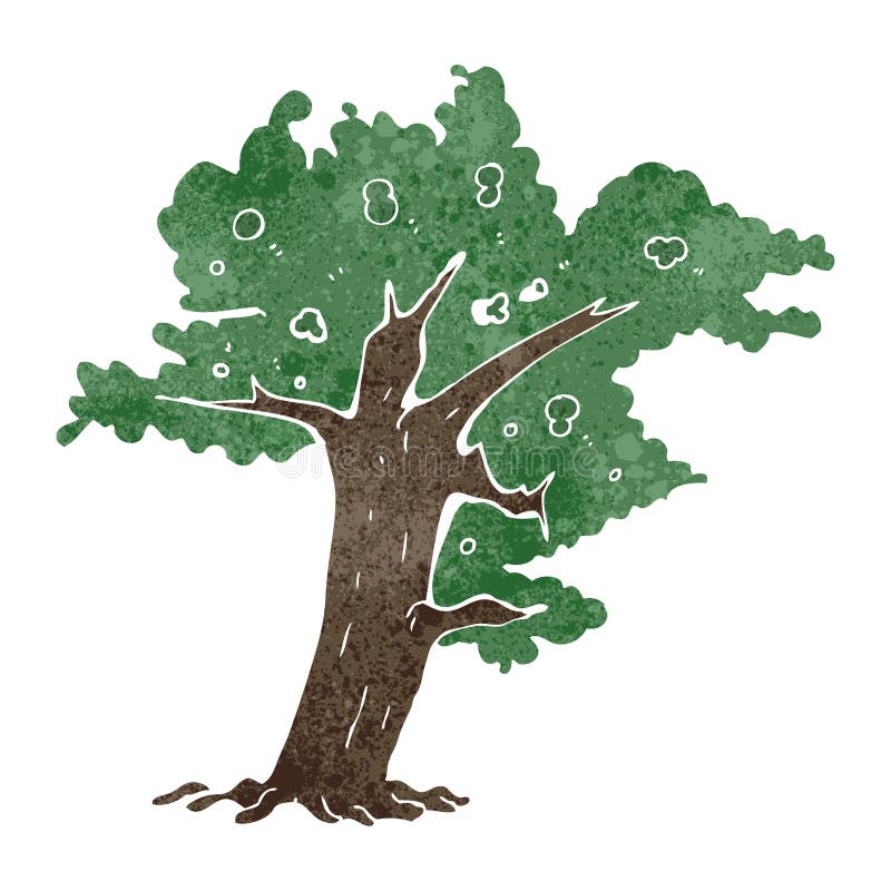 Retro cartoon tree stock vector. Illustration of cute - 37598073