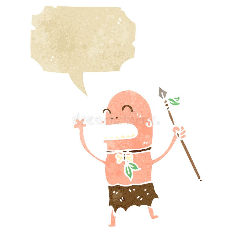 Retro cartoon tribal man stock vector. Illustration of male - 37577204