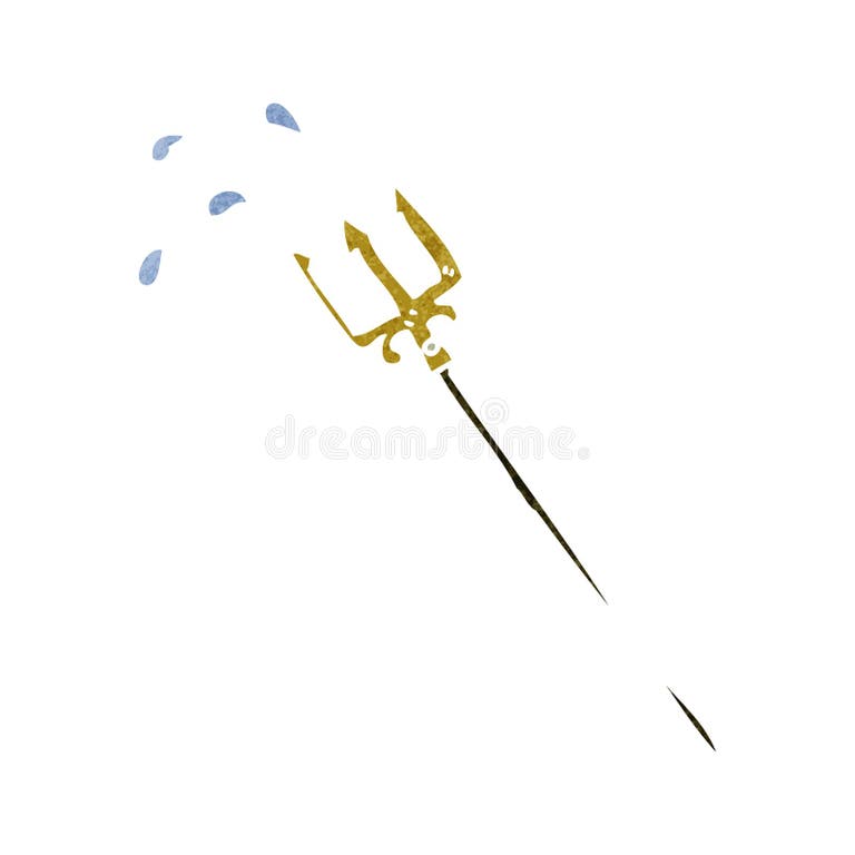 Retro cartoon trident stock vector. Illustration of painted - 37596125