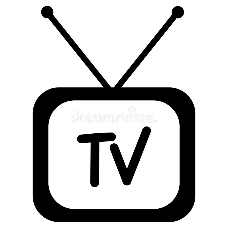 Retro Cartoon Tv Icon, Cartoon Tv with Antenna Horns Stock Vector ...