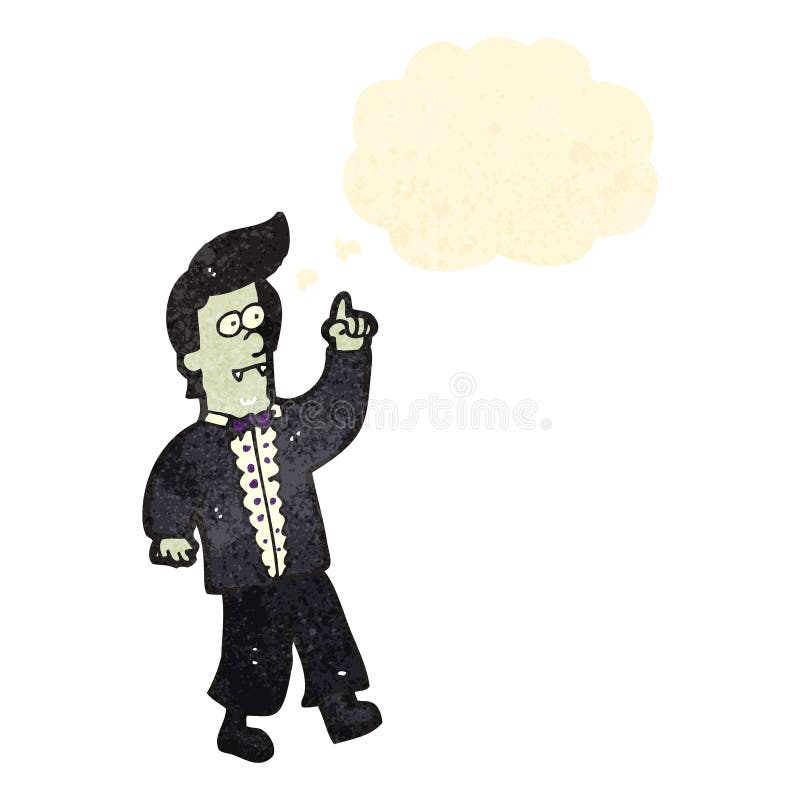 Retro Cartoon Vampire with Idea Stock Vector - Illustration of retro ...
