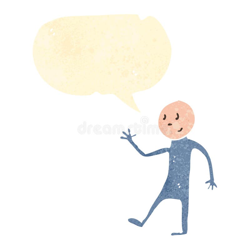 Retro Cartoon Waving Stick Man Stock Vector - Illustration of ...
