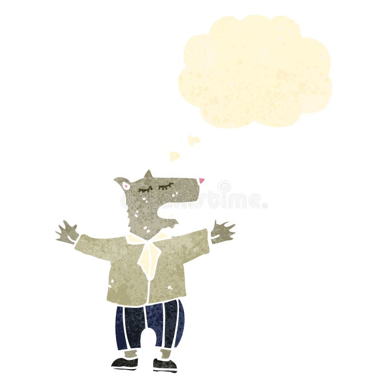 Retro Cartoon Wolf in Clothing Stock Vector - Illustration of clip ...