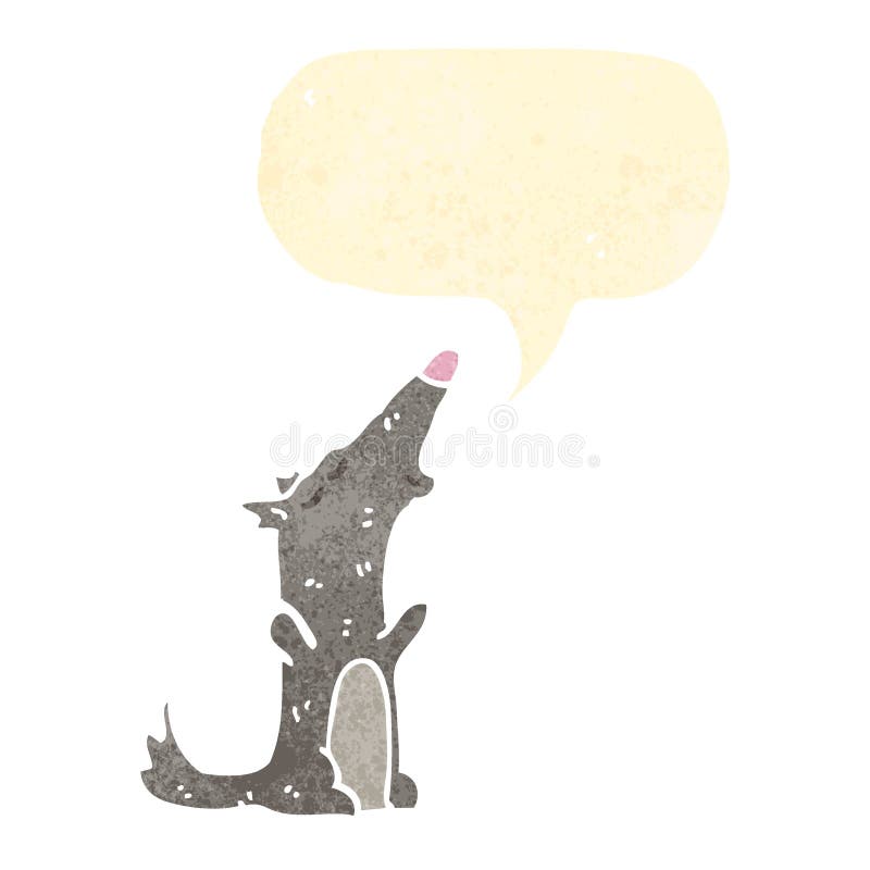 Retro cartoon wolf cub stock vector. Illustration of bubble - 37580573