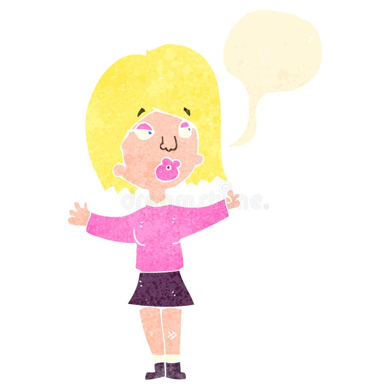 Retro Cartoon Woman Explaining Something Stock Illustrations – 33 Retro ...