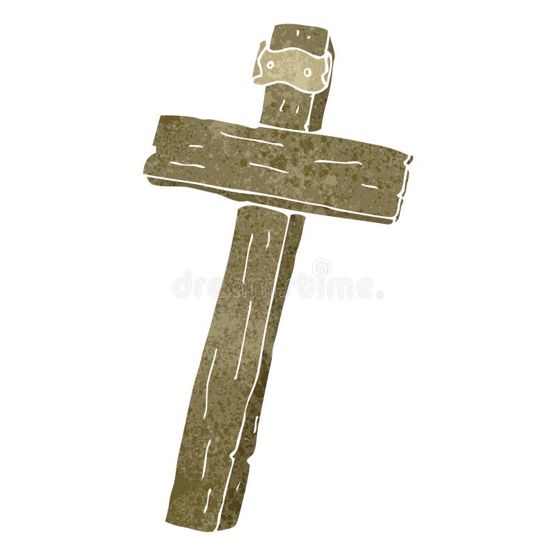 Grunge Textured Illustration Cartoon Wooden Cross - Free Photo from ...