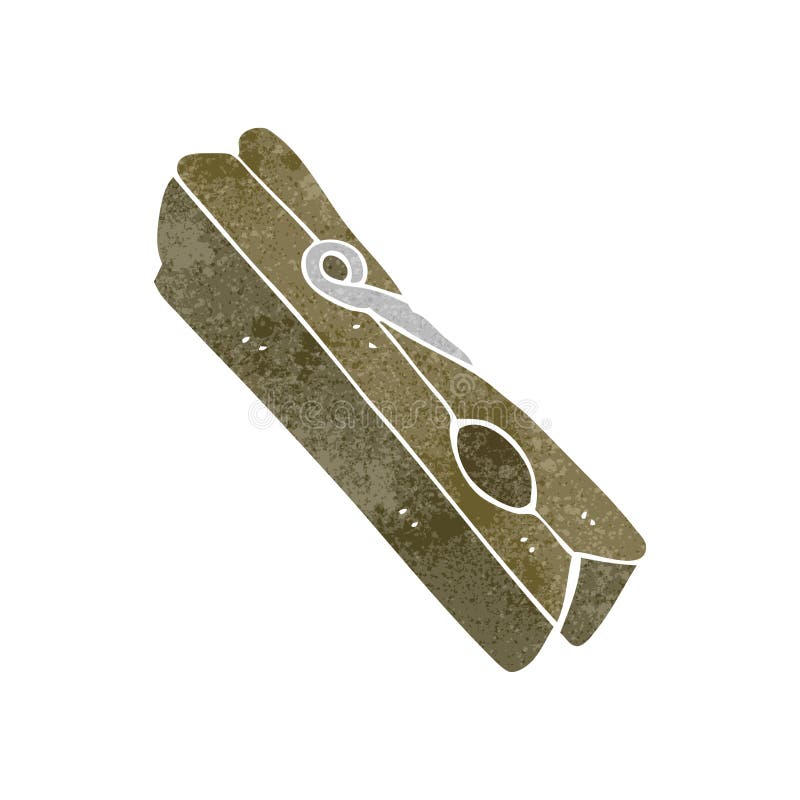 Retro cartoon wooden peg stock illustration. Illustration of wooden ...