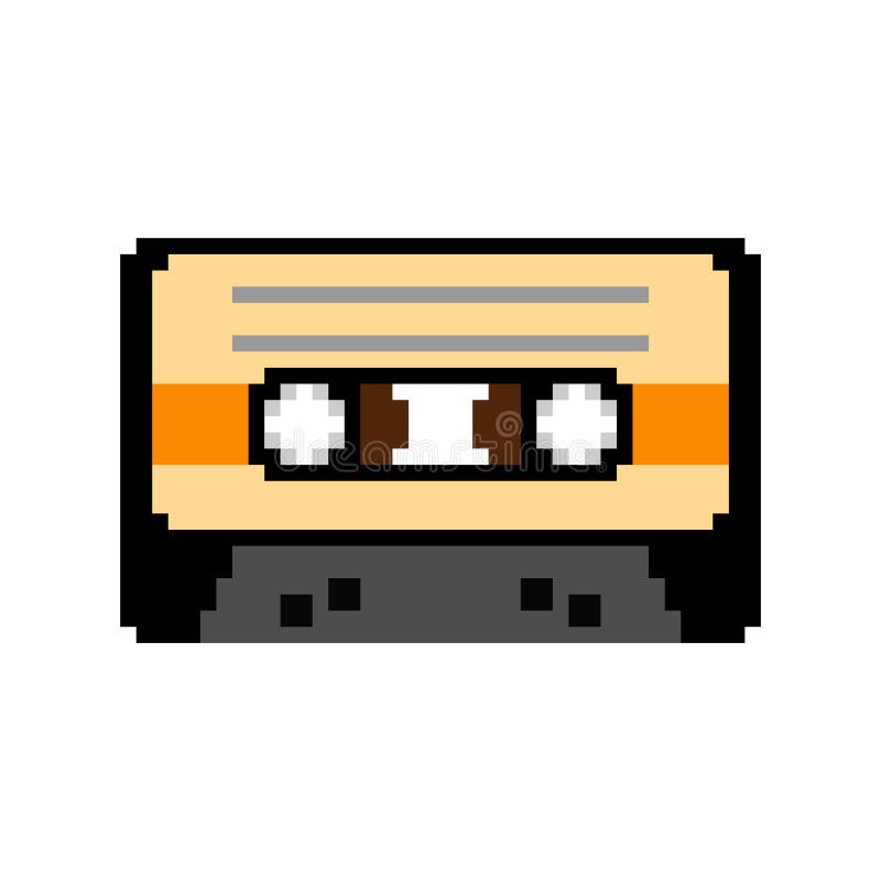 Retro Cassette Pixel Art for Tape Recorder. Boombox Cassette 8 Bit ...
