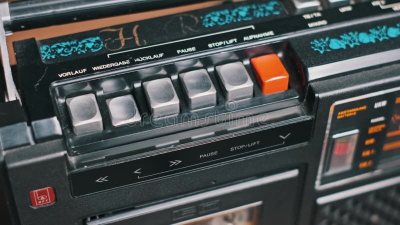 Retro Cassette Player: Play Button Stock Footage - Video of cassette ...