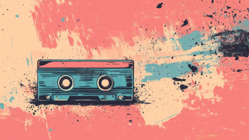 Retro Cassette Tape Abstract Background Design Stock Illustration ...