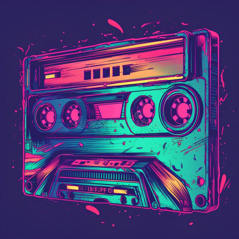 Retro Cassette Tape. Vector Illustration in Pop Art 80s Style Stock ...
