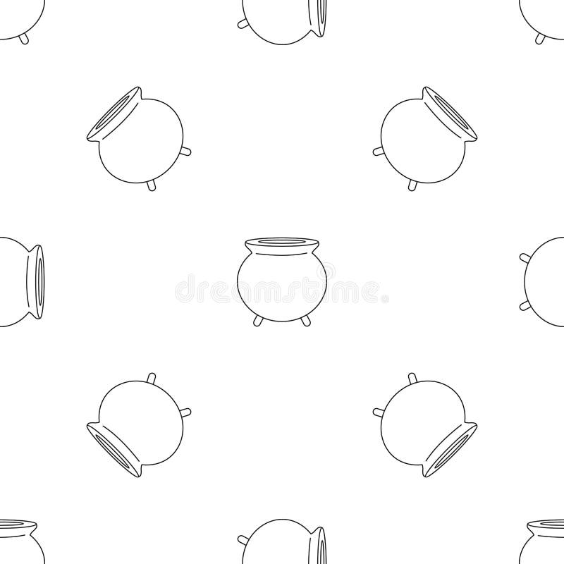 Retro Cauldron Pattern Seamless Vector Stock Vector - Illustration of ...