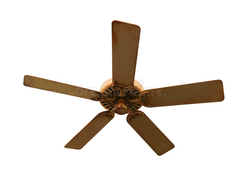 Retro Ceiling Fan Interior Isolated on White Background. Stock Image ...