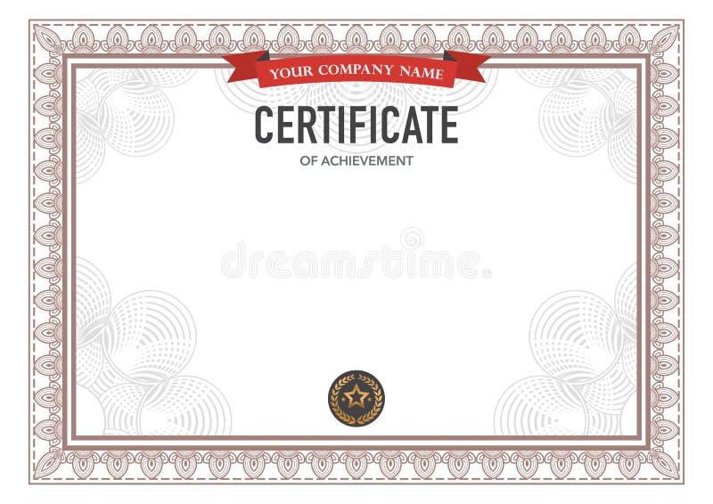 Retro Certificate Design Template. Stock Vector - Illustration of line ...