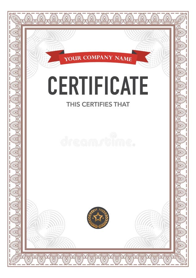 Retro Certificate Design Template. Stock Vector - Illustration of award ... Retro Certificate Design Template. Stock Vector - Illustration of award ...