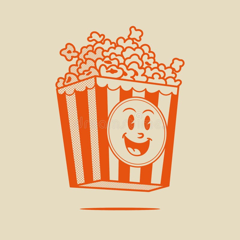 Retro Popcorn Character Stock Illustrations – 365 Retro Popcorn ...