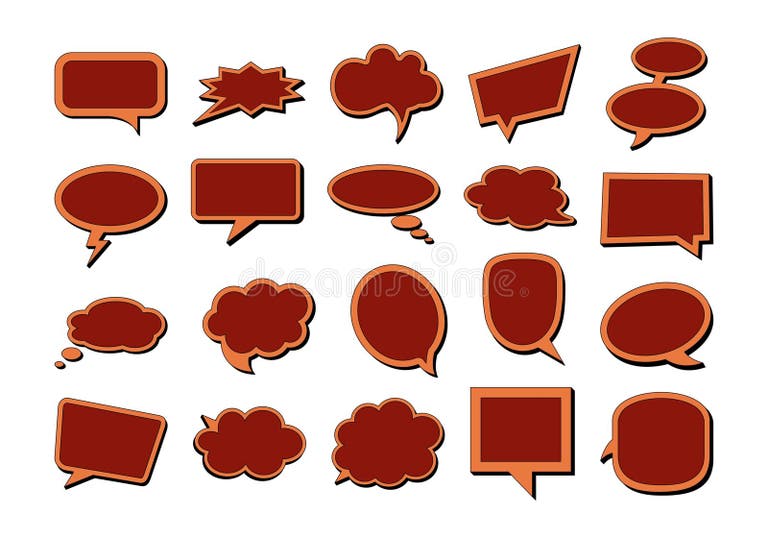 Retro Chat Box Element Set stock illustration. Illustration of dialogue ...